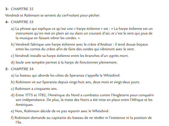 Correction chapitres 28 à 34 pour les 5èmes